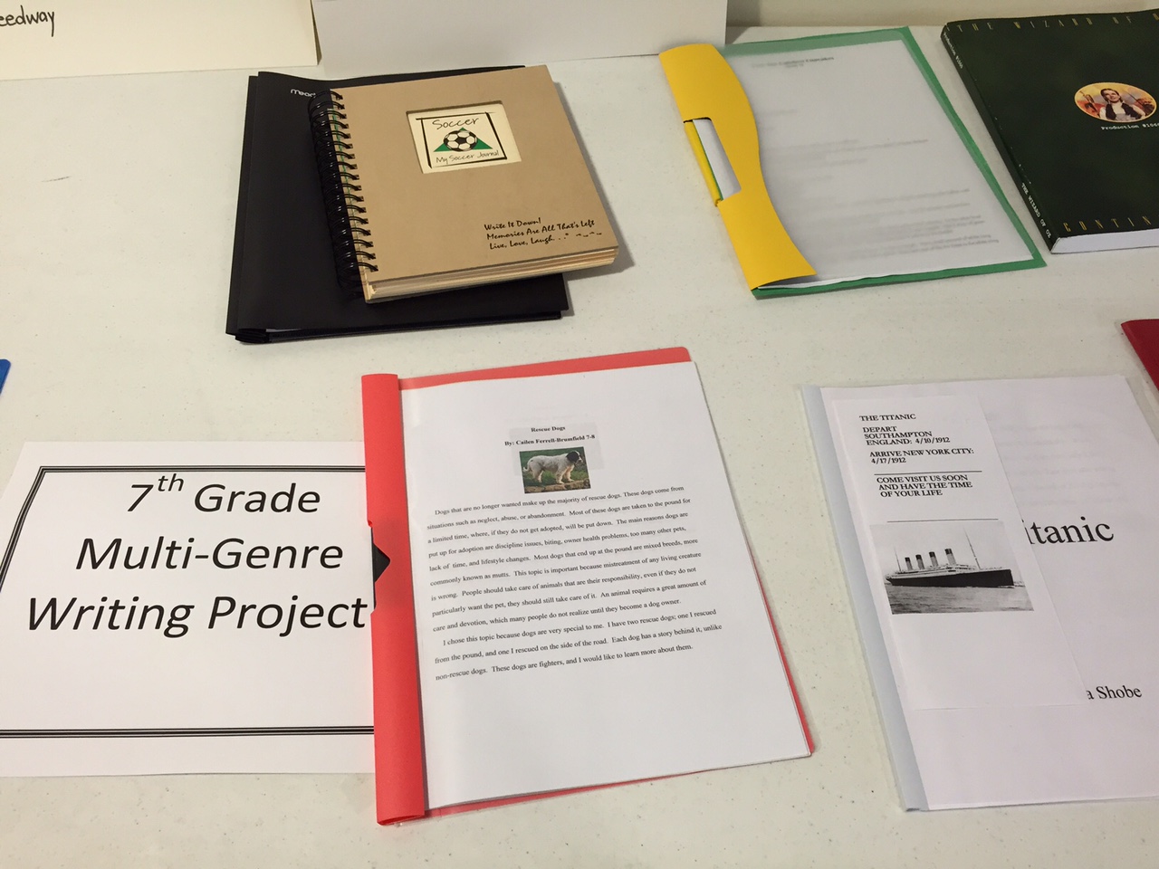 Middle School Writing Projects on Display | Bible Center School